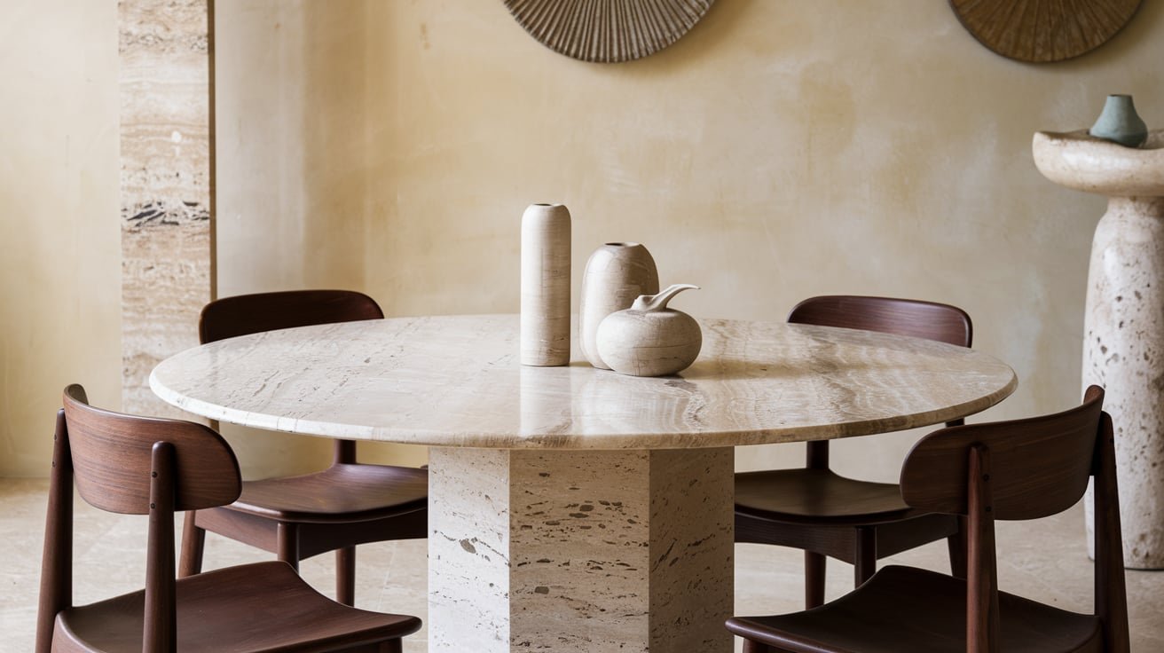 Table à Manger en Travertin : Élégance et Durabilité pour Votre ...